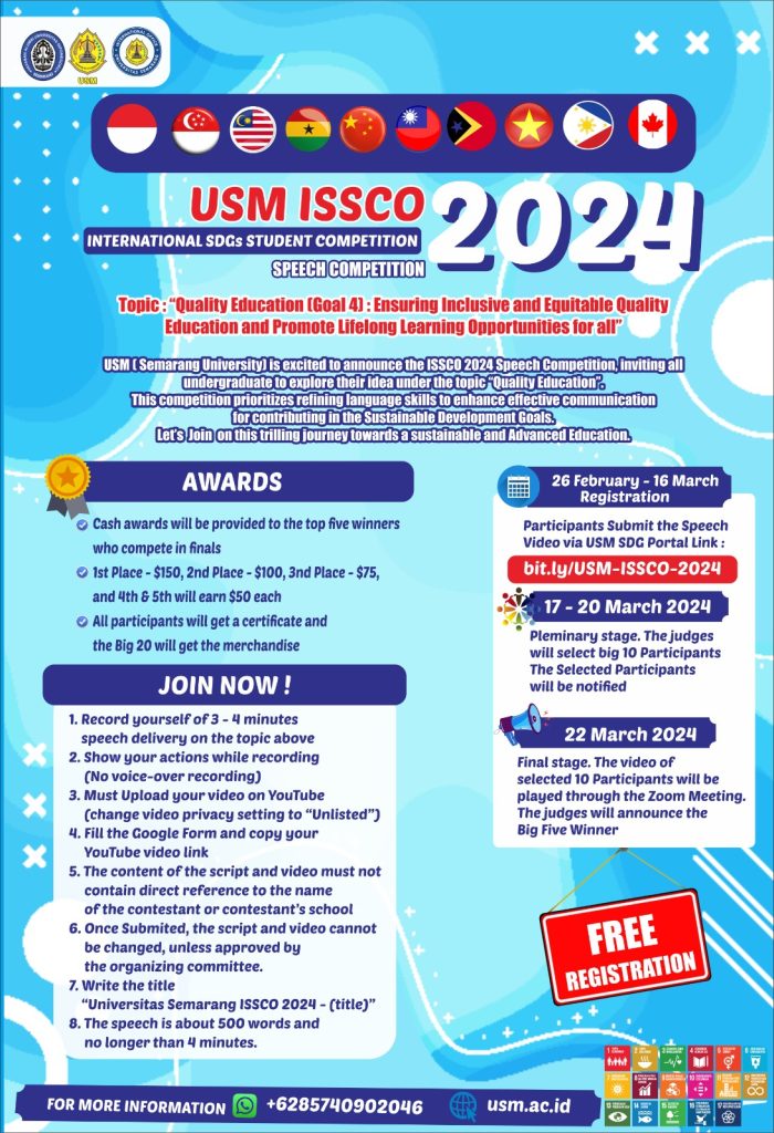 Delapan Negara Siap Ramaikan Kompetisi Pidato Internasional USM ISSCO ...